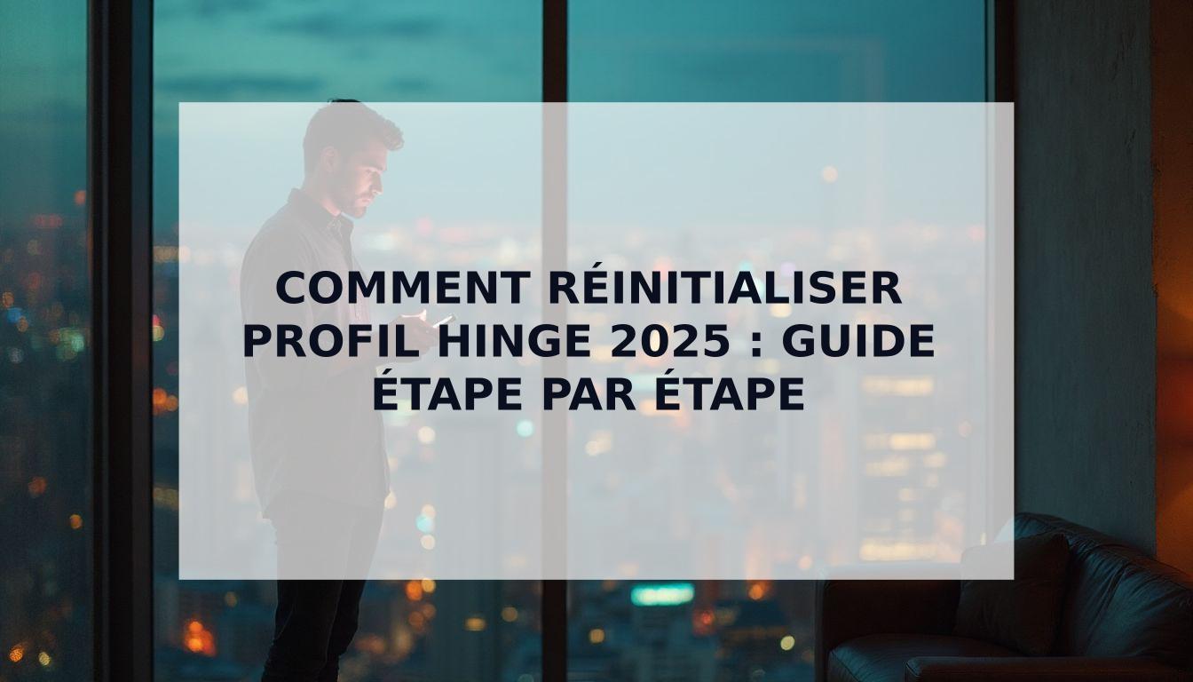 Comment réinitialiser profil Hinge 2025 : Guide étape par étape